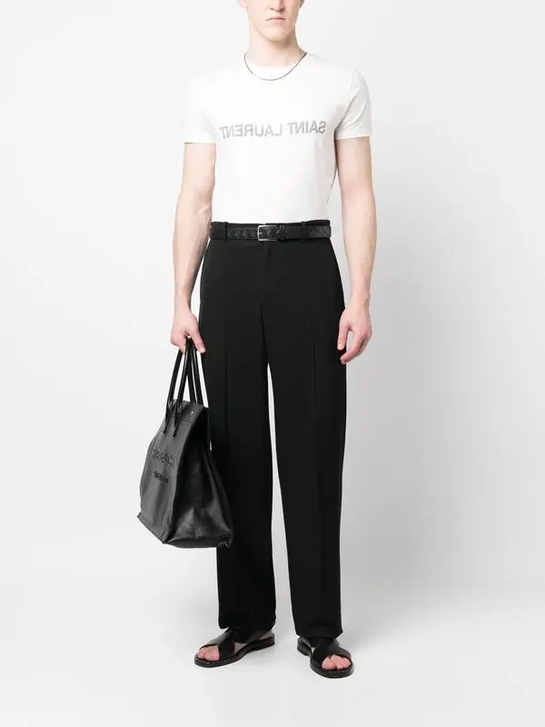 Saint Laurent Reverse Cotton T-shirt - Neutrals