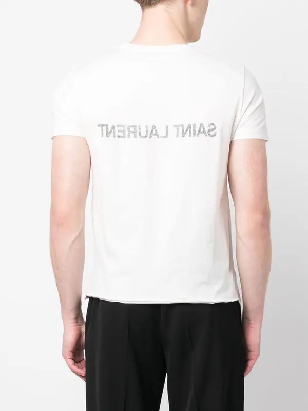 Saint Laurent Reverse Cotton T-shirt - Neutrals