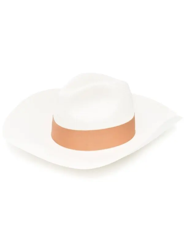 Borsalino Sophie Ribbon-detail Sun Hat - White