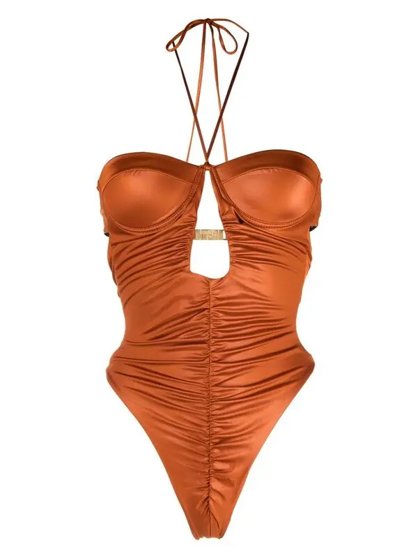 Gcds Satin Halterneck One-piece - Orange