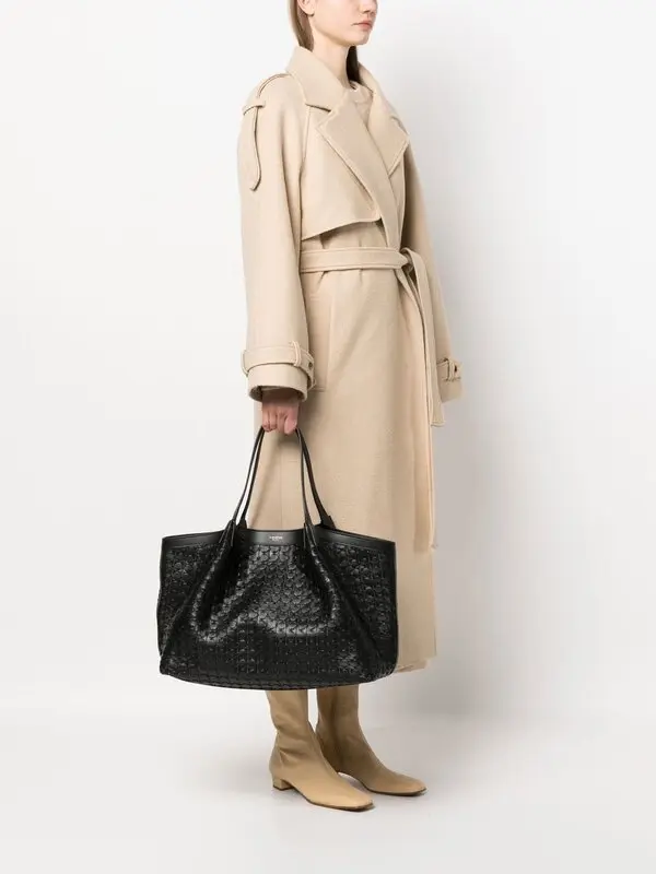 SERAPIAN Textured Shoulder Bag - Black