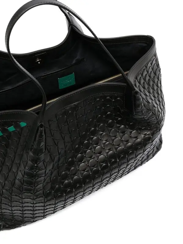 SERAPIAN Textured Shoulder Bag - Black