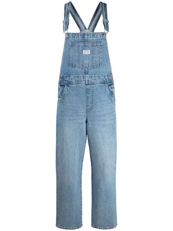 LEVI'S Logo-patch Denim Dungarees - Blue