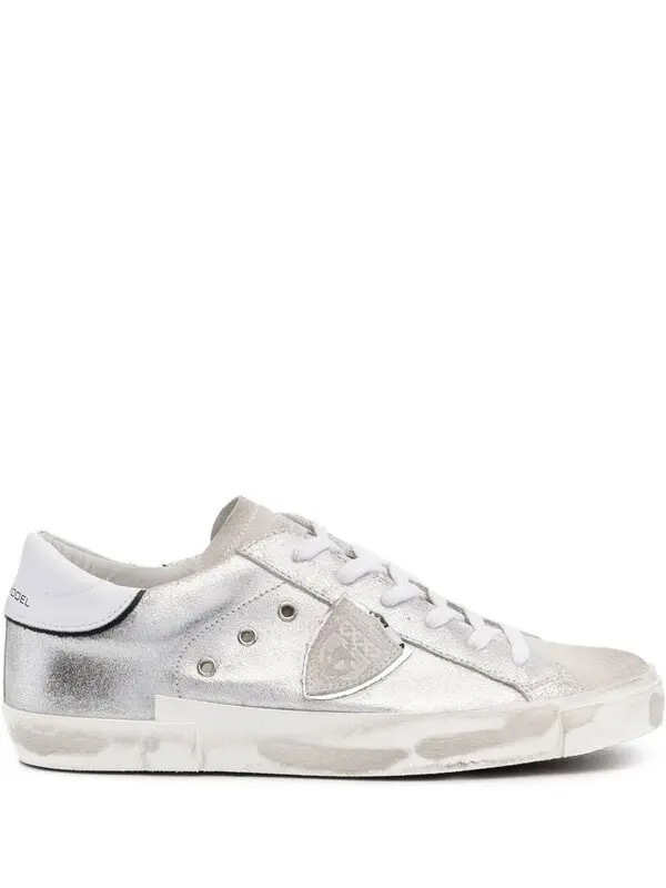 Philippe Model Side-logo Patch Sneakers - Silver