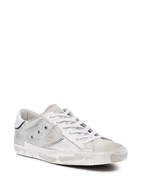 Philippe Model Side-logo Patch Sneakers - Silver