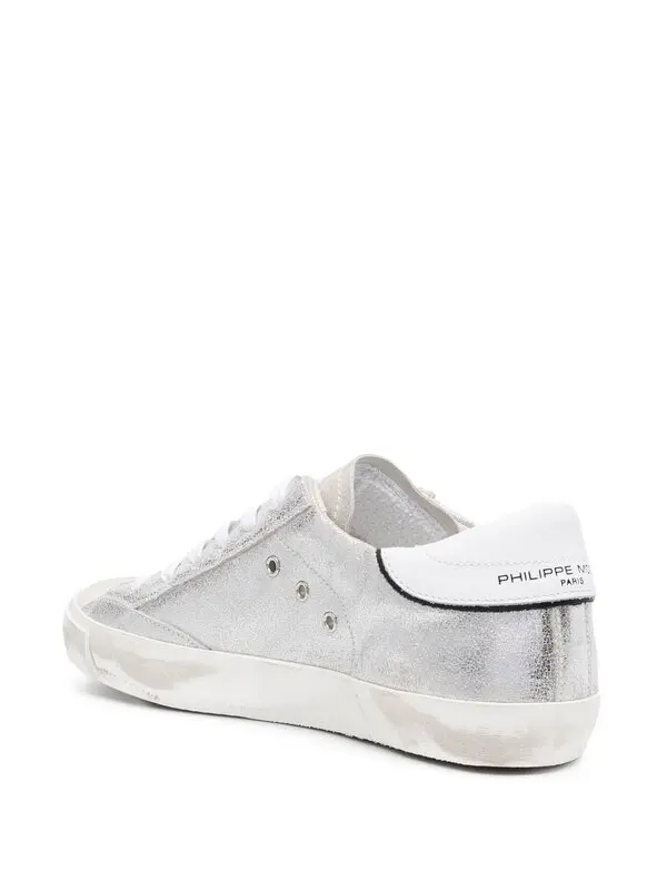 Philippe Model Side-logo Patch Sneakers - Silver