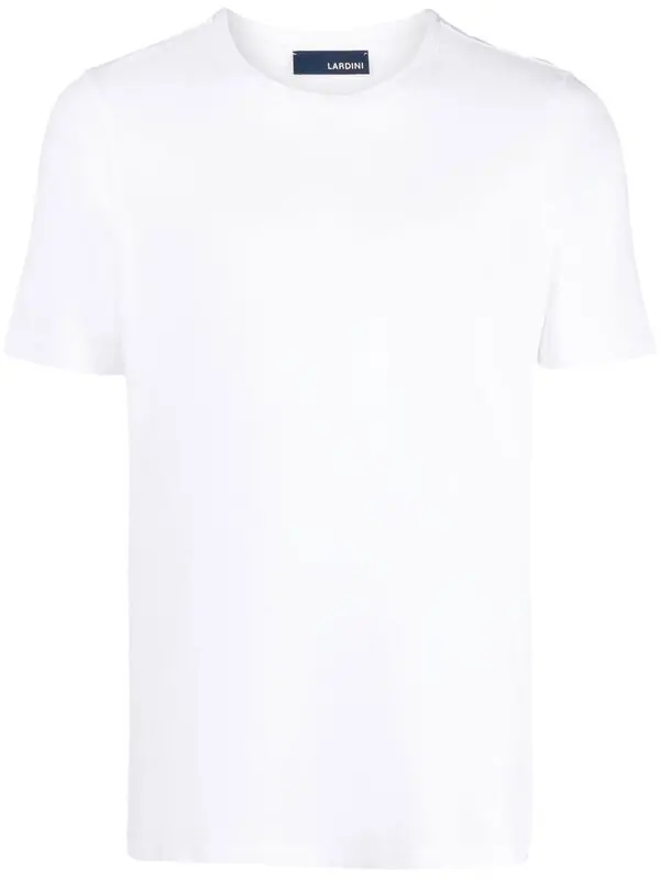 LARDINI Round Neck Short-sleeve T-shirt - White