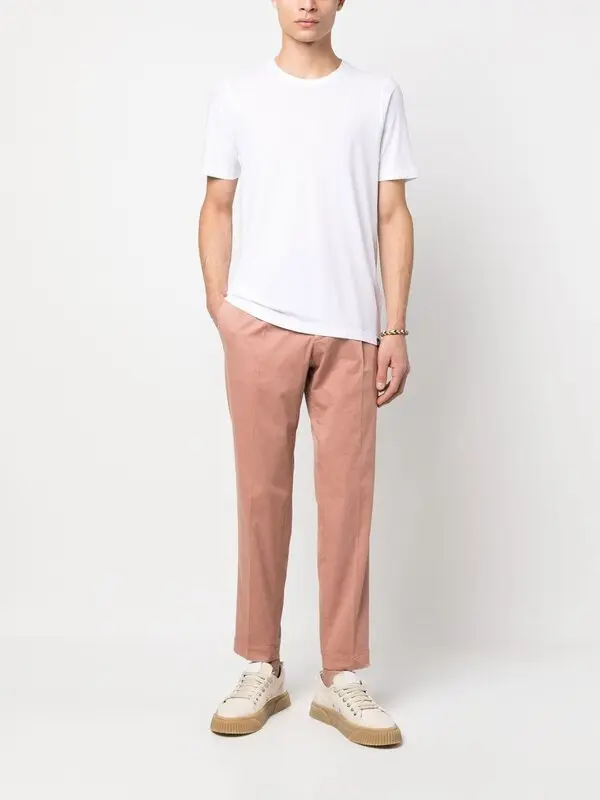 LARDINI Round Neck Short-sleeve T-shirt - White