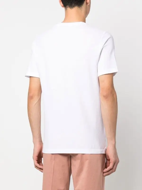 LARDINI Round Neck Short-sleeve T-shirt - White