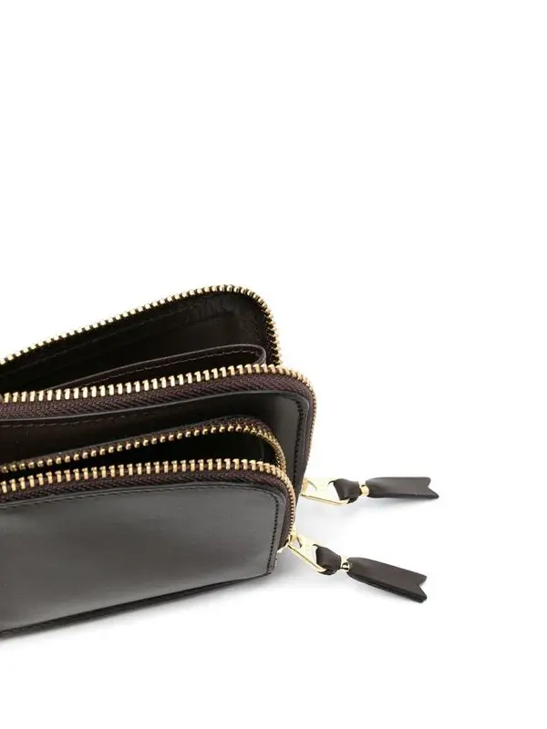 Comme Des Garçons Zipped-pocket Leather Wallet - Brown