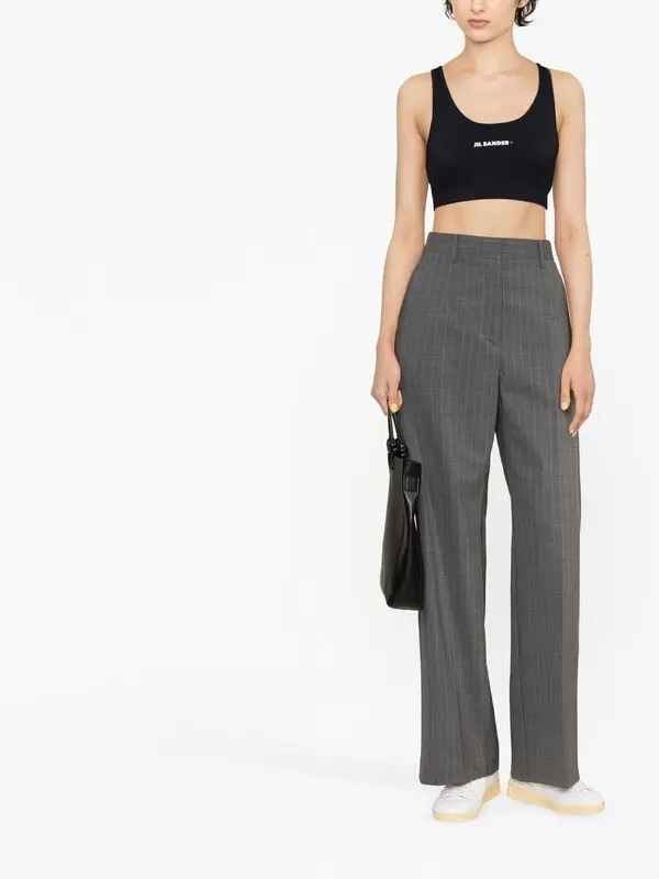 JIL SANDER Logo-print Training Sports Bra - Black