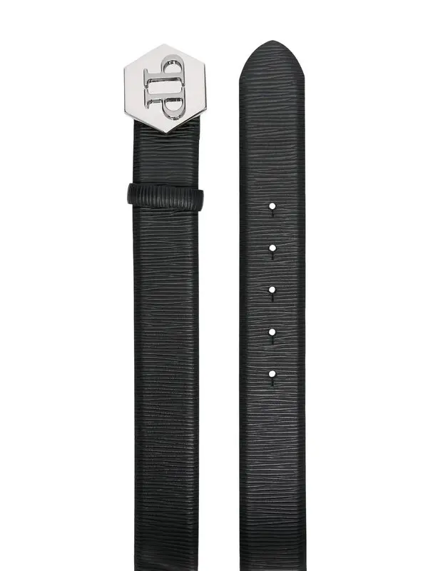 Philipp Plein Hexagonal Logo Buckle Belt - Black