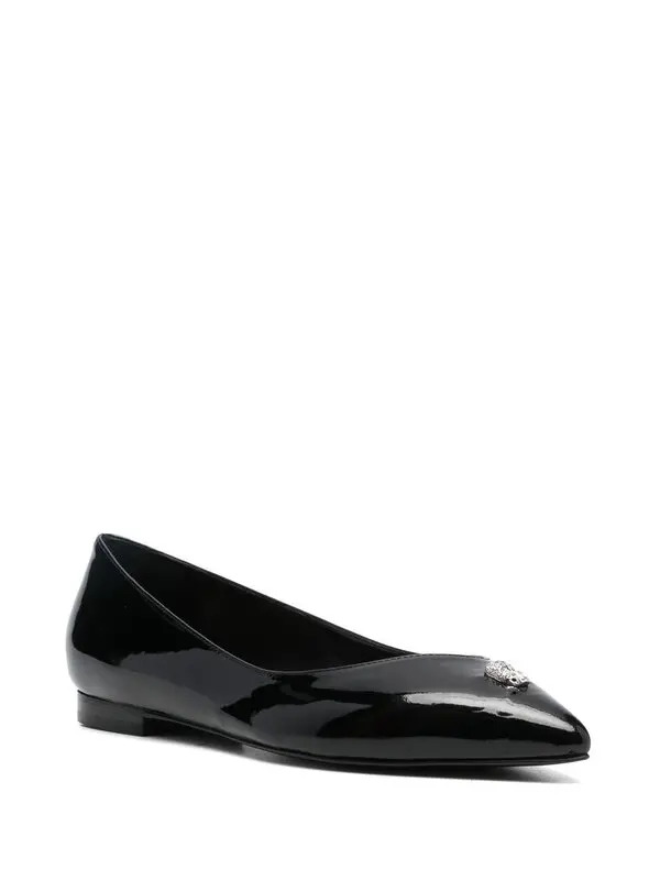 Philipp Plein Skull-stud Ballerina Shoes - Black