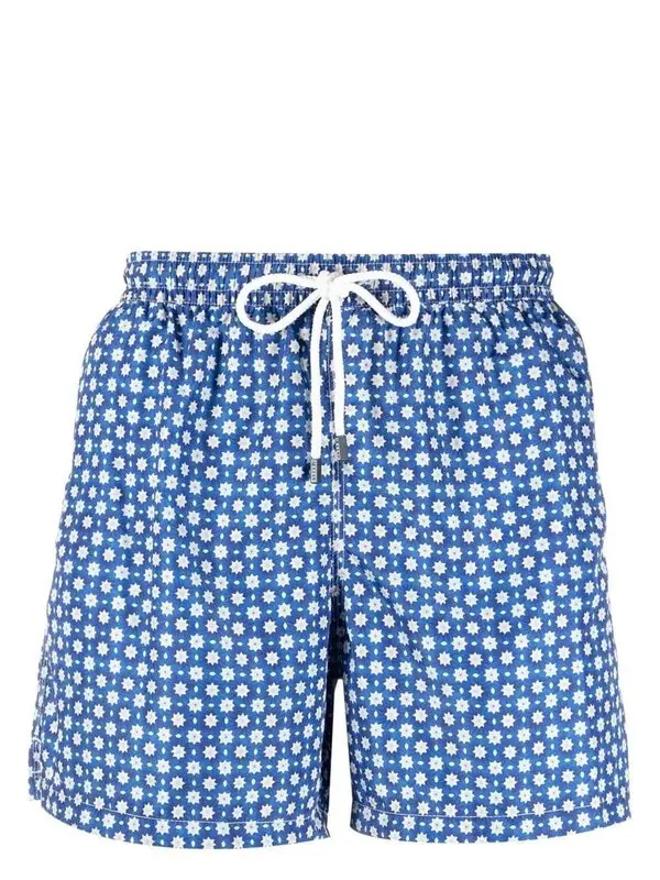 Fedeli Madeira Printed Swim Shorts - Blue