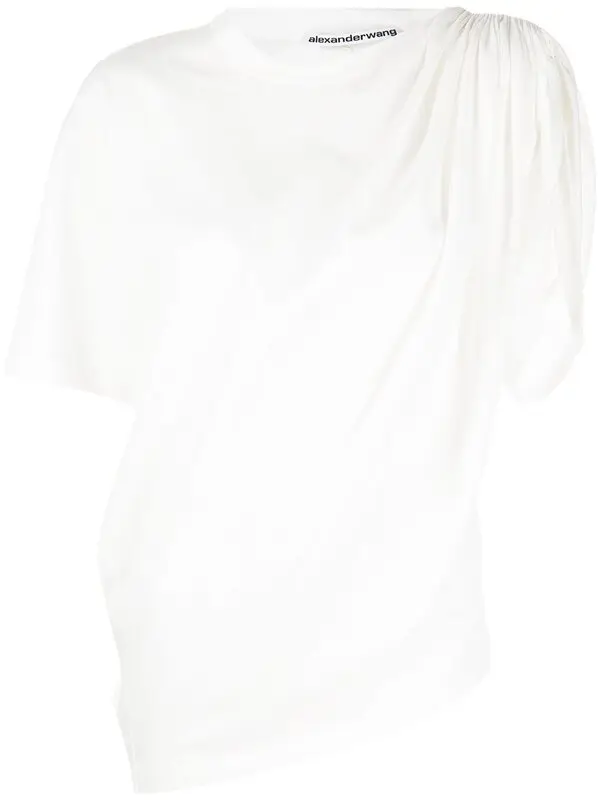Alexander Wang Drape-detail T-shirt - White