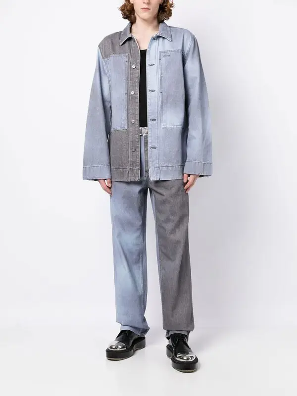 OBJECTS IV LIFE Two-tone Denim Shirt Jacket