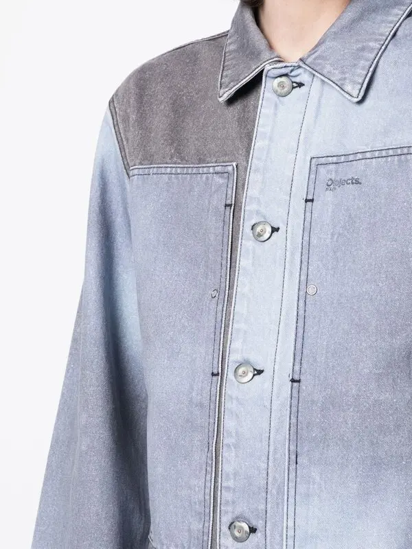 OBJECTS IV LIFE Two-tone Denim Shirt Jacket