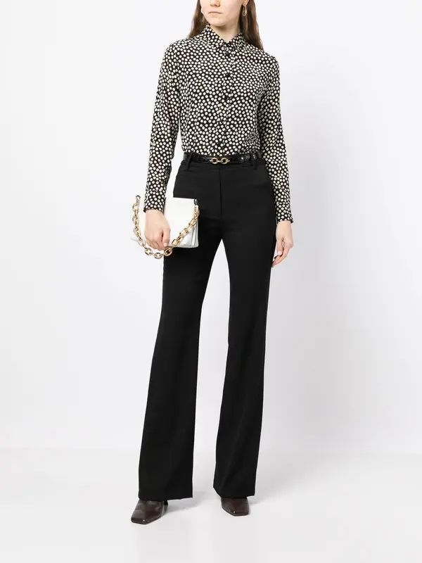 NILI LOTAN Corette Flared Trousers - Black