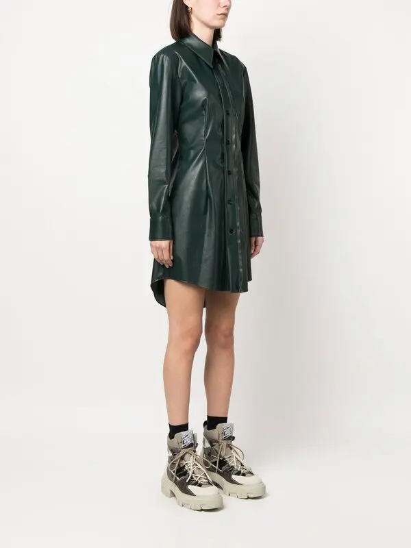 Buy MAISON MARGIELA Faux-leather Shirt Dress - Green At 60% Off |  Editorialist