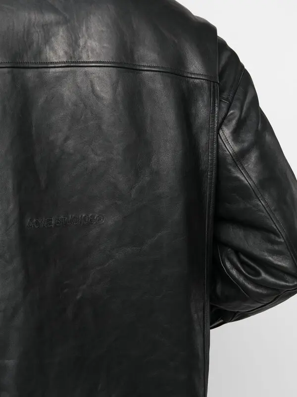 Acne Studios Off-centre Zip Leather Biker Jacket