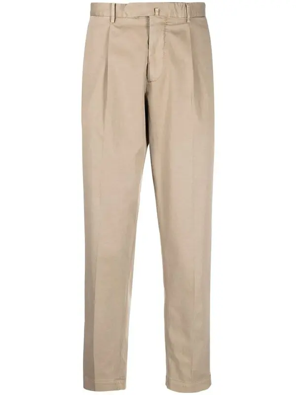 DELL'OGLIO Pleat-detail Tapered-leg Chinos