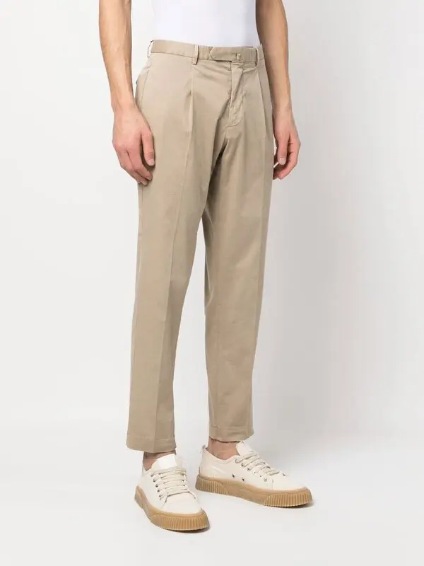 DELL'OGLIO Pleat-detail Tapered-leg Chinos
