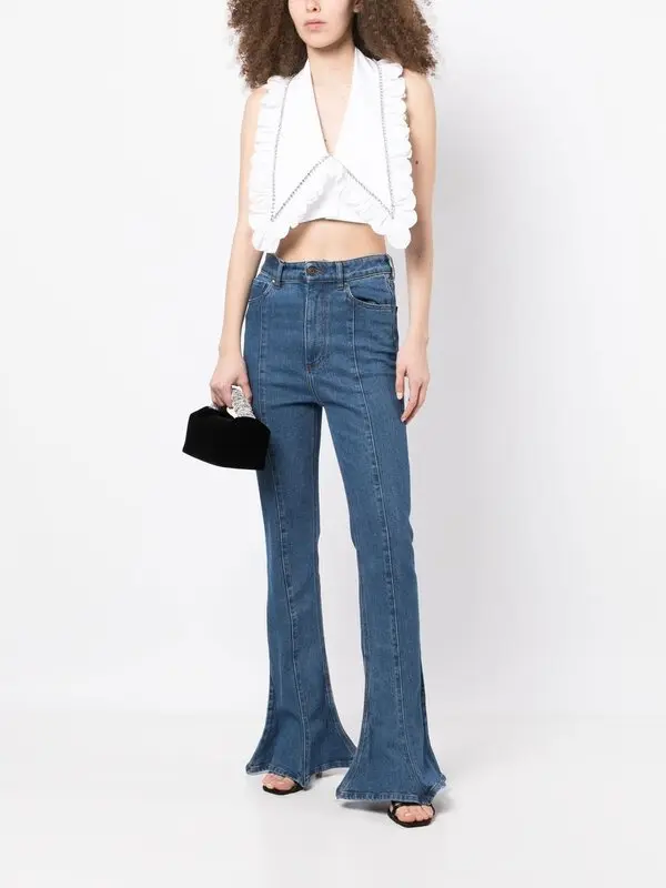 AREA Crystal-embellished Top