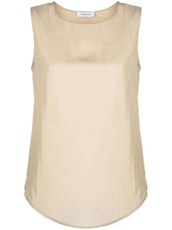 Fabiana Filippi Round-neck Sleeveless Top - Neutrals
