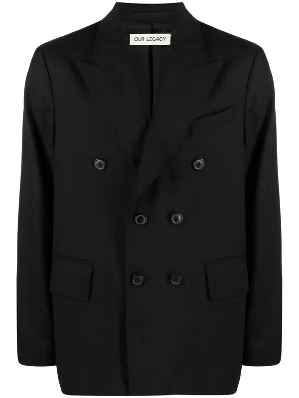 Our Legacy Unconstructed Double-breasted Blazer - Black