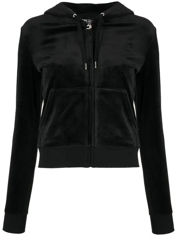 Juicy Couture Robertson Velour Zip Hoodie - Black