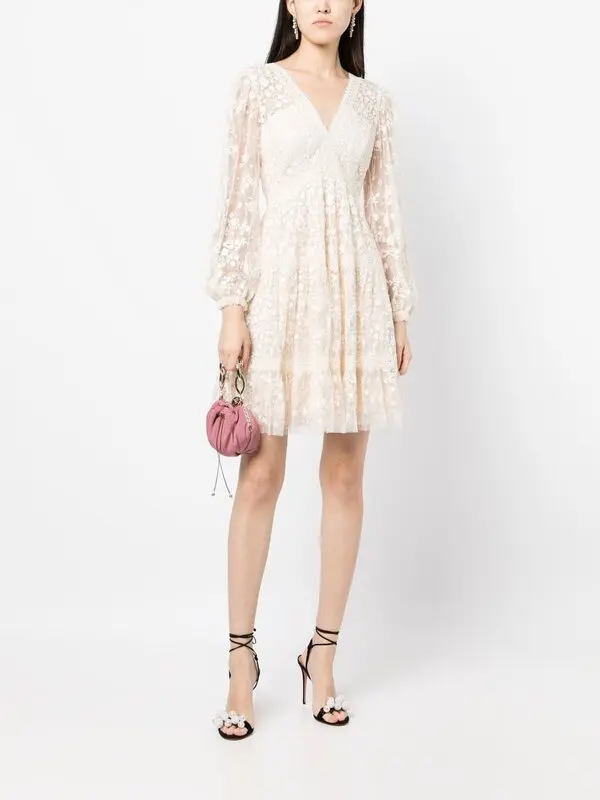 NEEDLE & THREAD Embroidered Lace Detail Dress