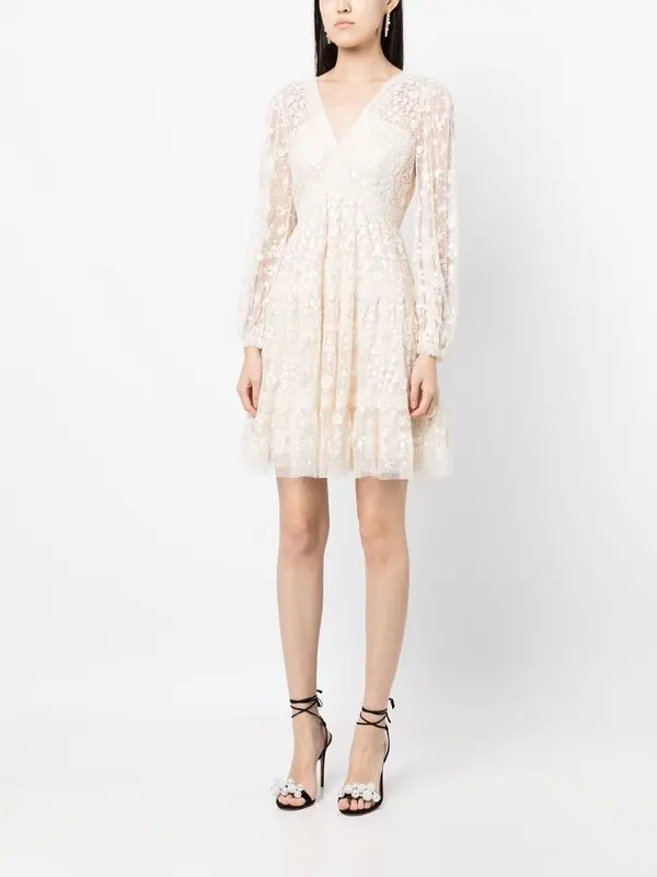 NEEDLE & THREAD Embroidered Lace Detail Dress