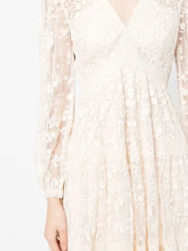 NEEDLE & THREAD Embroidered Lace Detail Dress