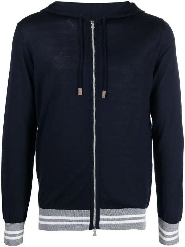 Eleventy Drawstring Zip-up Hoodie