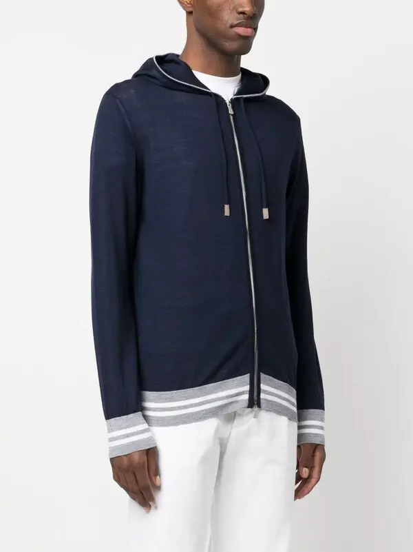 Eleventy Drawstring Zip-up Hoodie