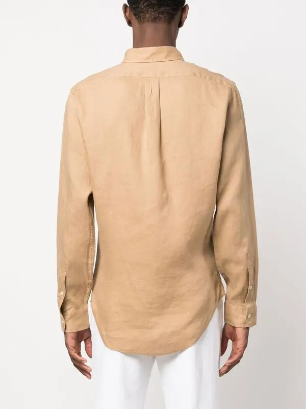 Polo Ralph Lauren Logo-embroidery Linen Shirt - Brown