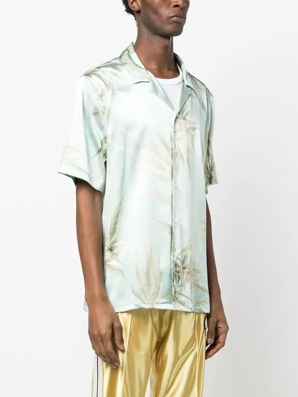 NAHMIAS Palm Tree-print Bowling Shirt