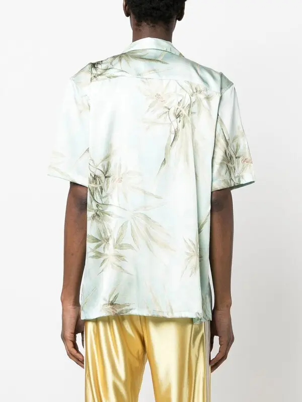 NAHMIAS Palm Tree-print Bowling Shirt