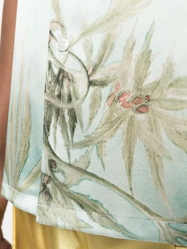NAHMIAS Palm Tree-print Bowling Shirt