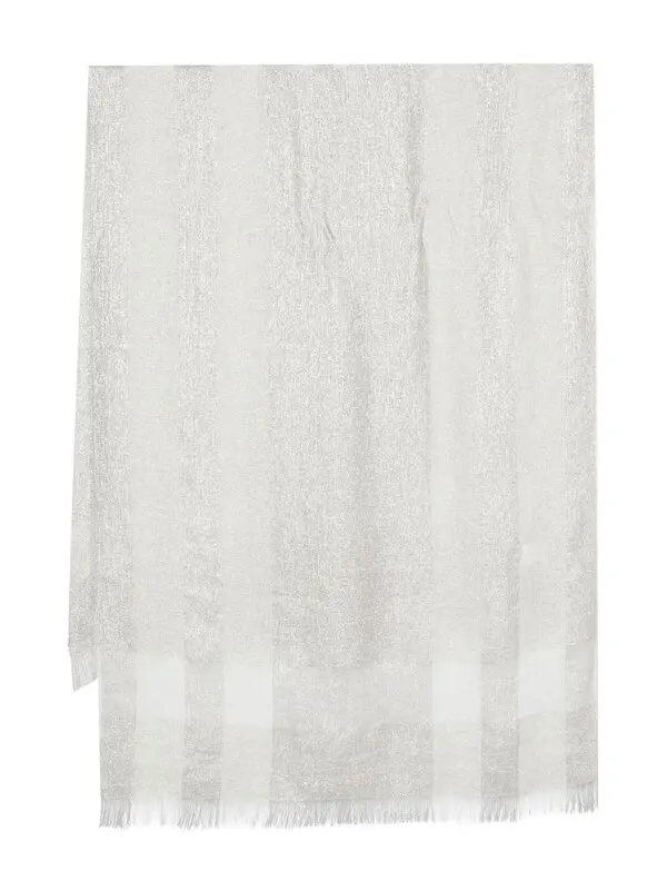 Fabiana Filippi Metallic Frayed Scarf - White
