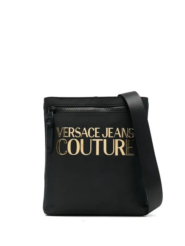 Versace Logo-plaque Messenger Bag - Black