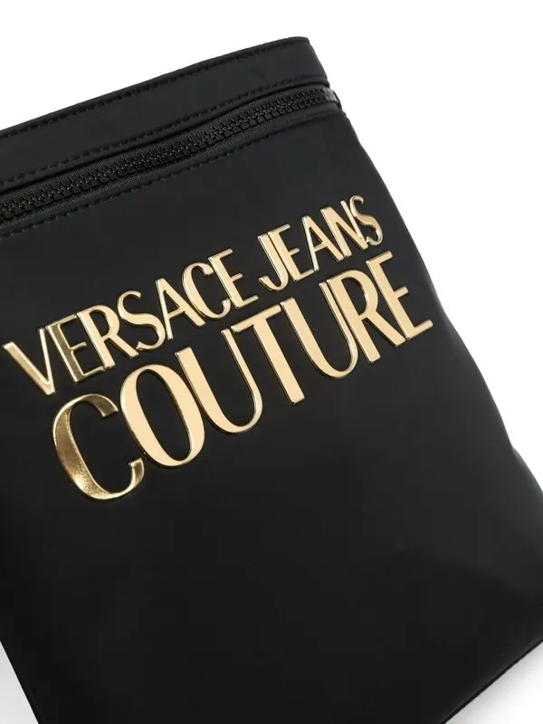Versace Logo-plaque Messenger Bag - Black