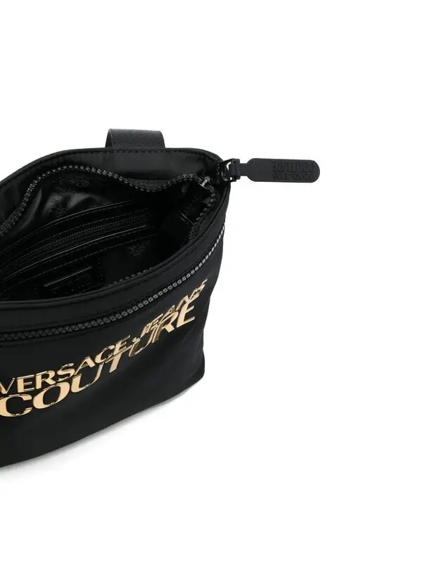Versace Logo-plaque Messenger Bag - Black
