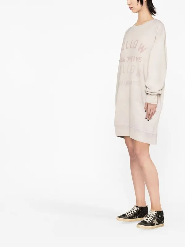 Golden Goose Graphic-Print Sweatshirt Dress - Pink | Editorialist
