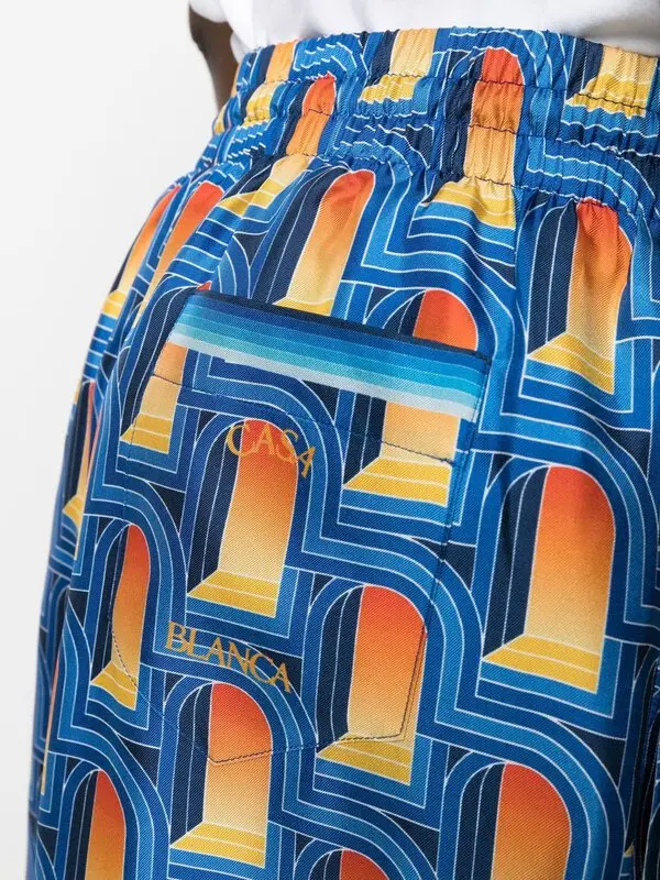 Casablanca L'arche De Nuit Silk Shorts