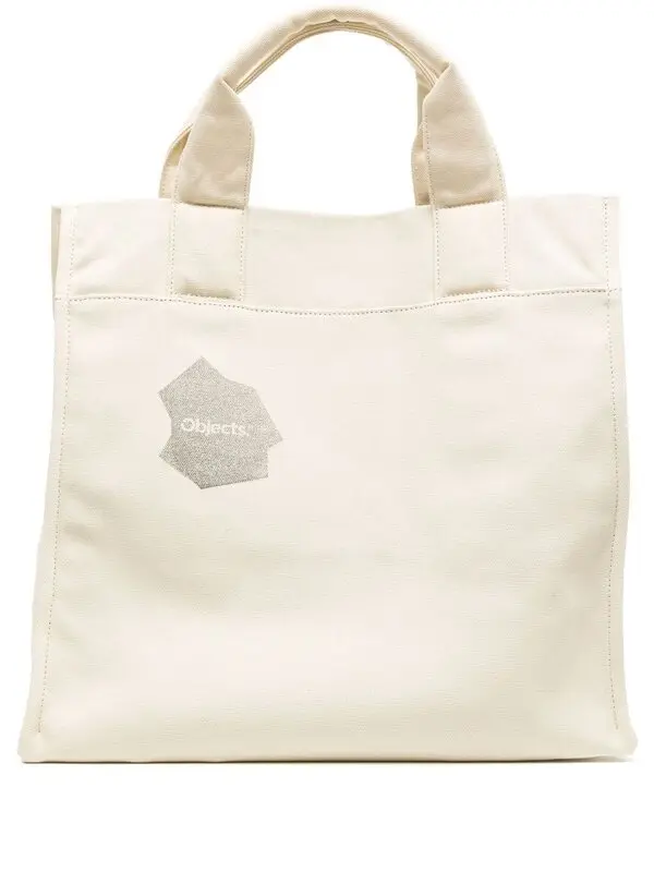 OBJECTS IV LIFE Logo-print Cotton Tote Bag - White