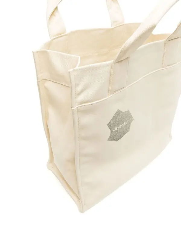 OBJECTS IV LIFE Logo-print Cotton Tote Bag - White