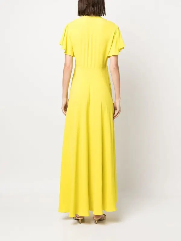 Vivetta Ruched Cut-out Maxi Dress - Yellow