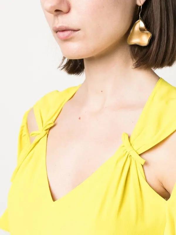 Vivetta Ruched Cut-out Maxi Dress - Yellow