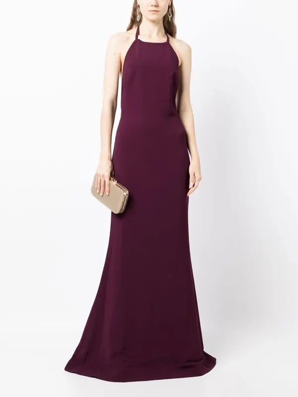 Elie Saab Silk Crepe Halterneck Gown